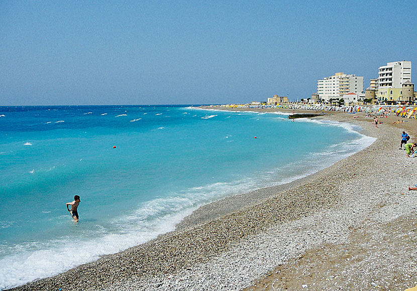 Windy beach in Rhodes town.